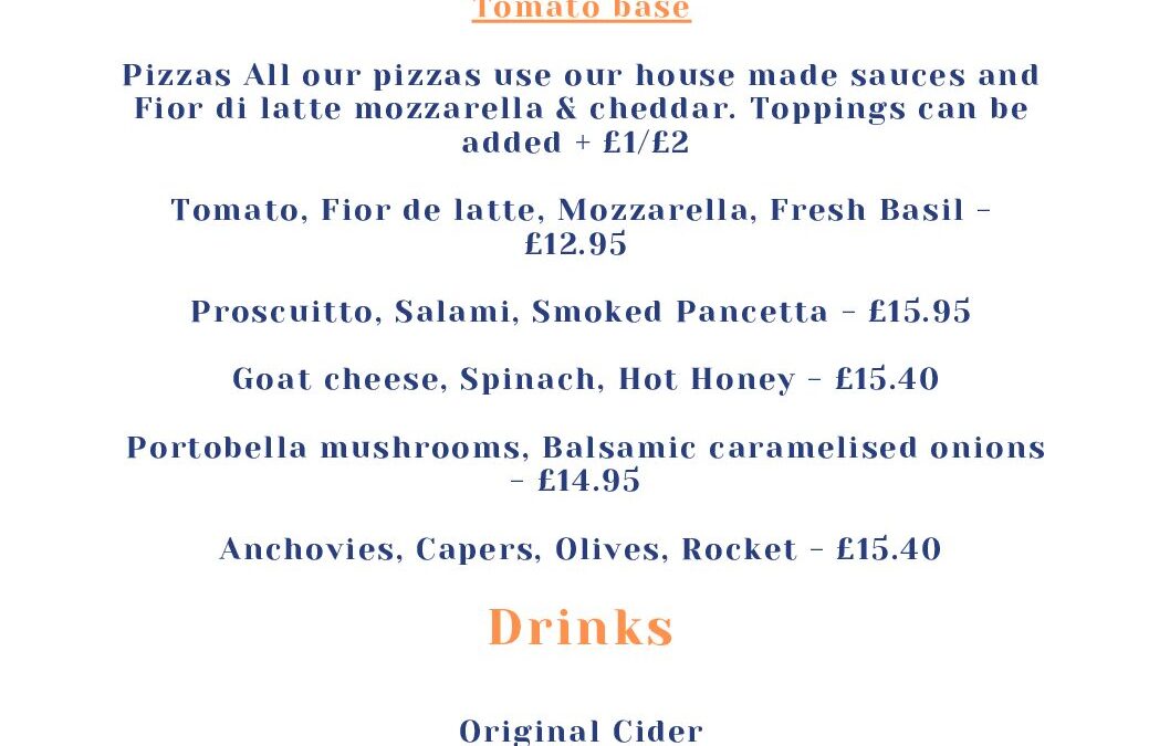 Bottomless Lunch menu 2024 | Polgoon Vineyard & Orchard